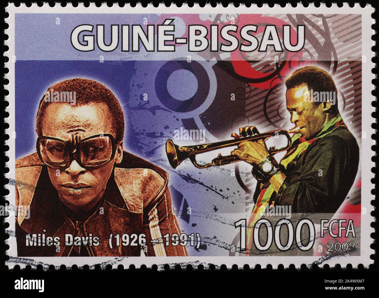Miles Davis portraits on postage stamp Stock Photo - Alamy