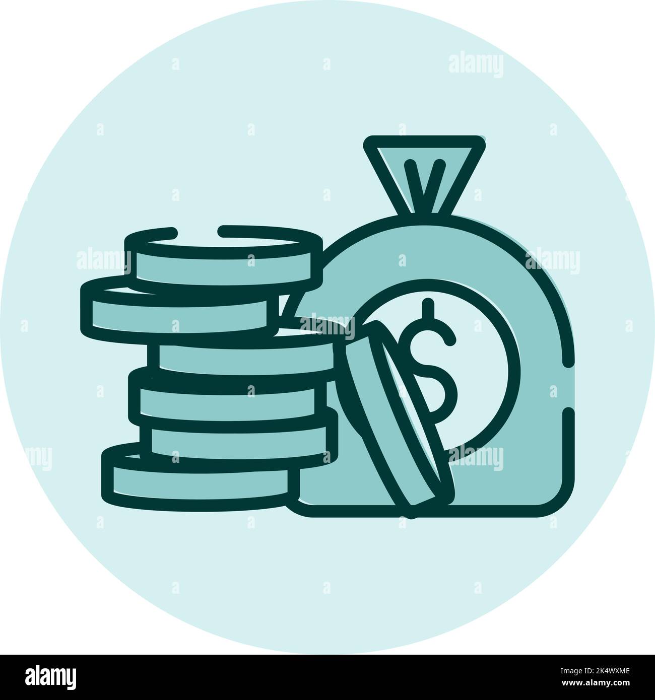 Money stack, illustration, vector on a white background Stock Vector ...