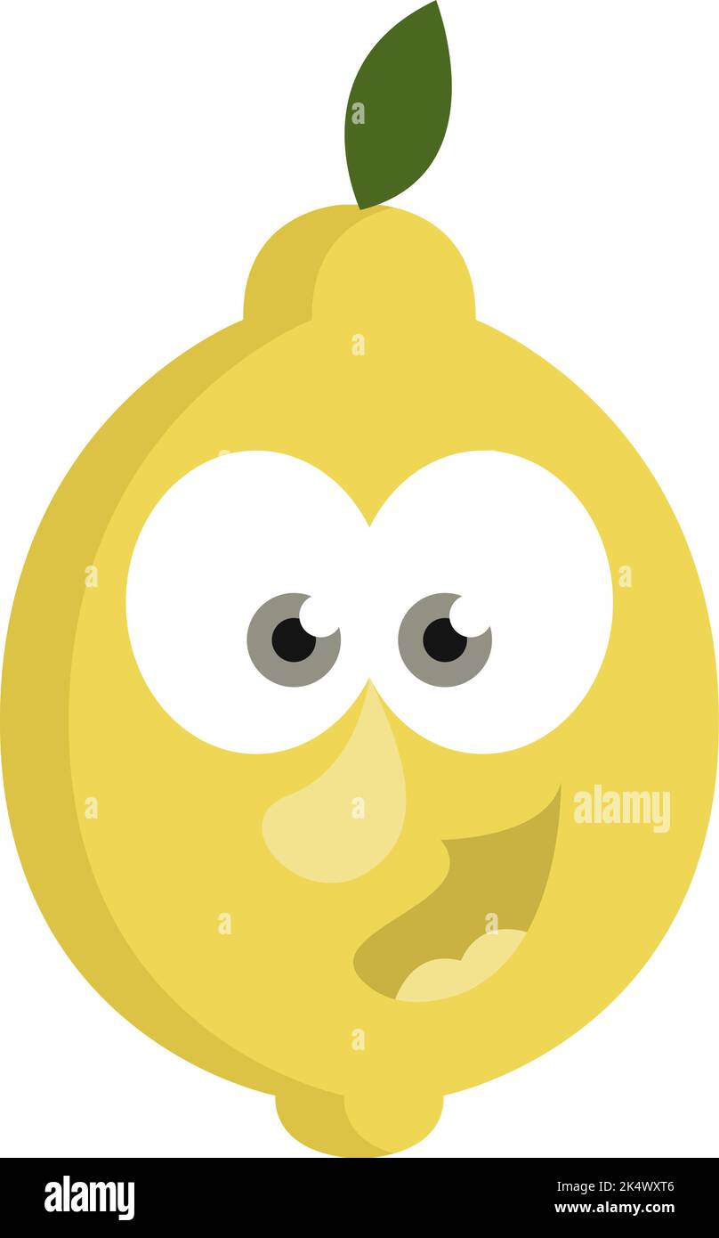 Lemon with eyes, illustration, vector on a white background Stock ...