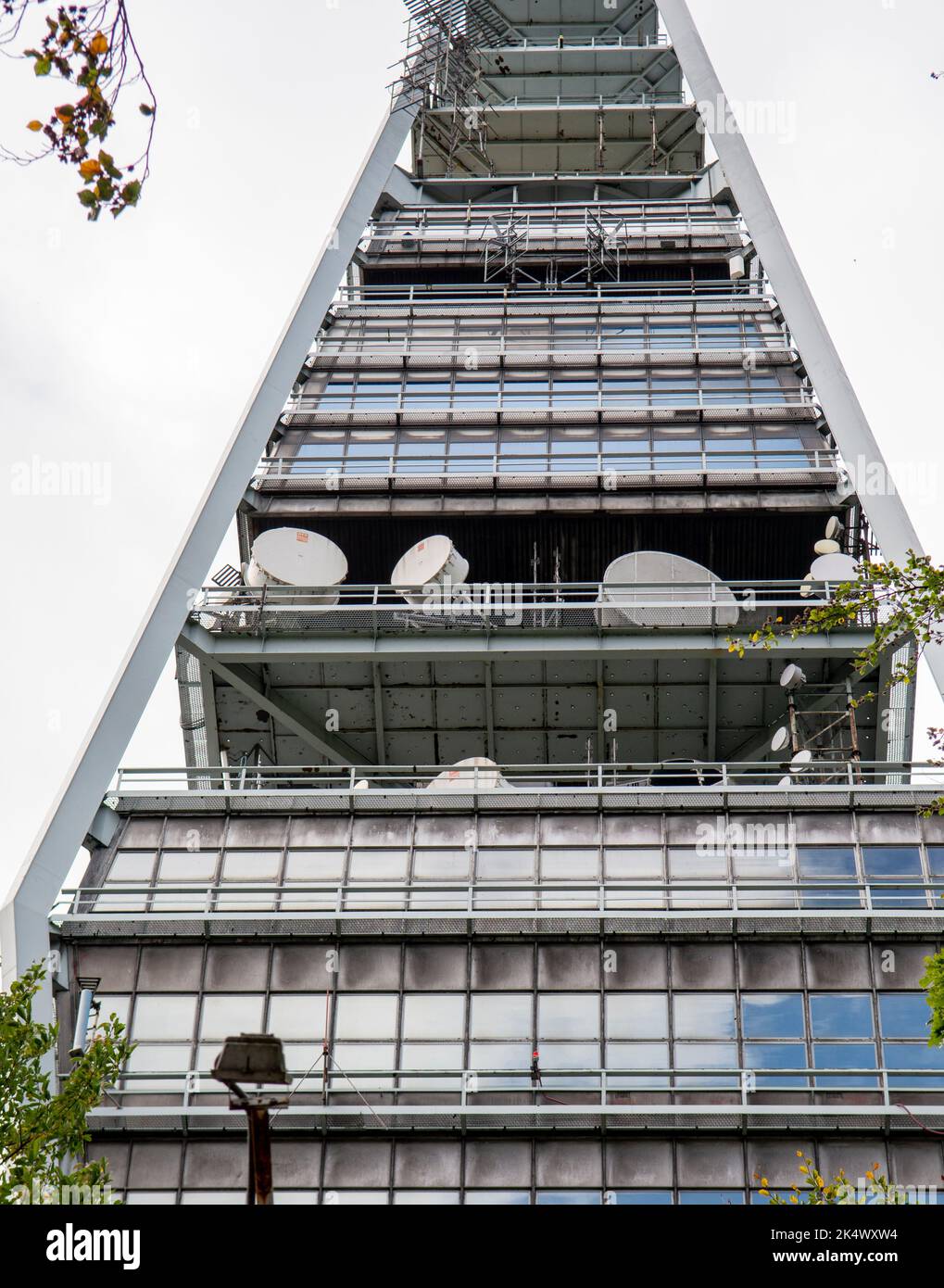 The Kamzik TV Tower. (Veza). 196-metre tall transmission tower with a ...