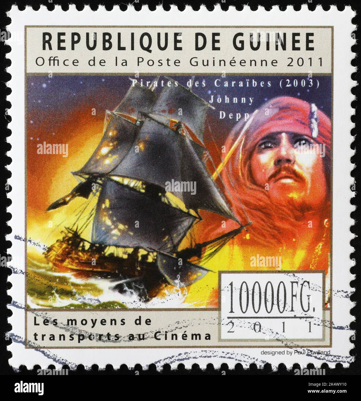 Movie 'Pirates of the Caribbean' on postage stamp Stock Photo - Alamy