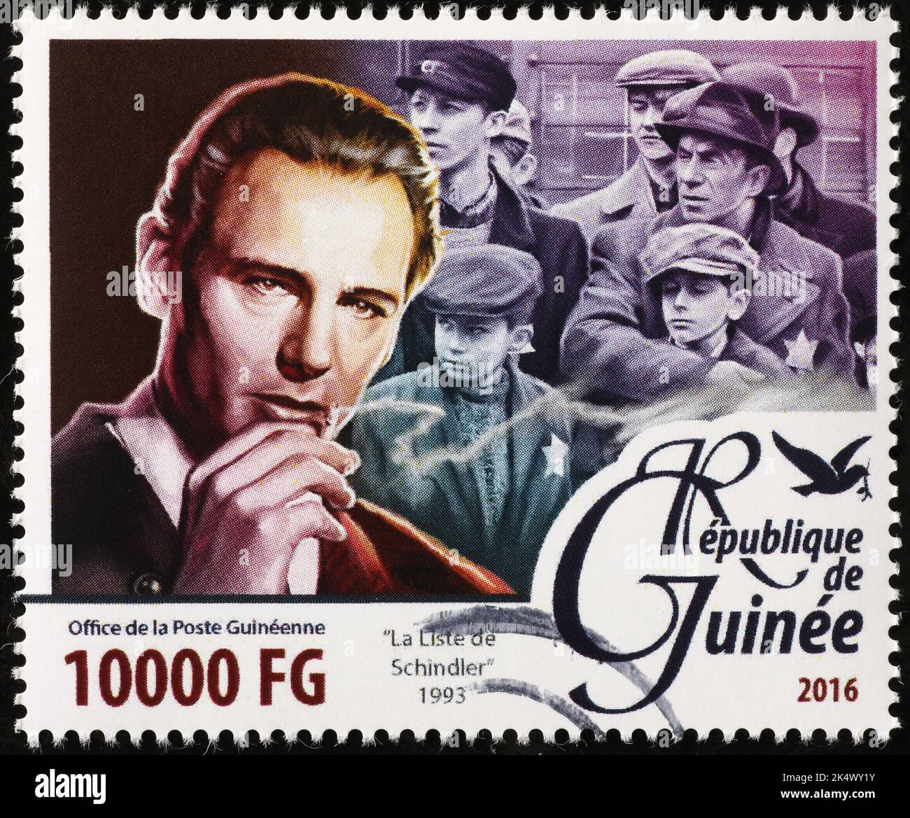 Movie 'The Schindler list' on african postage stamp Stock Photo - Alamy