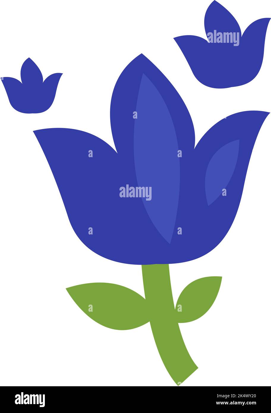 Dark blue flower, illustration, vector on a white background Stock ...