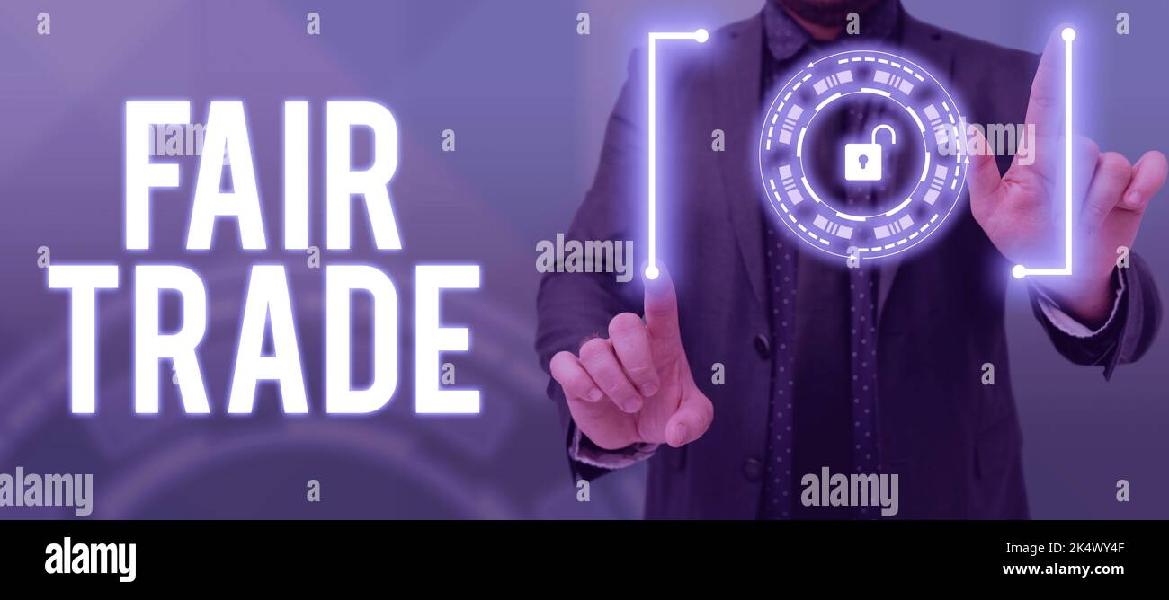 Inspiration showing sign Fair Trade. Business overview Small increase ...