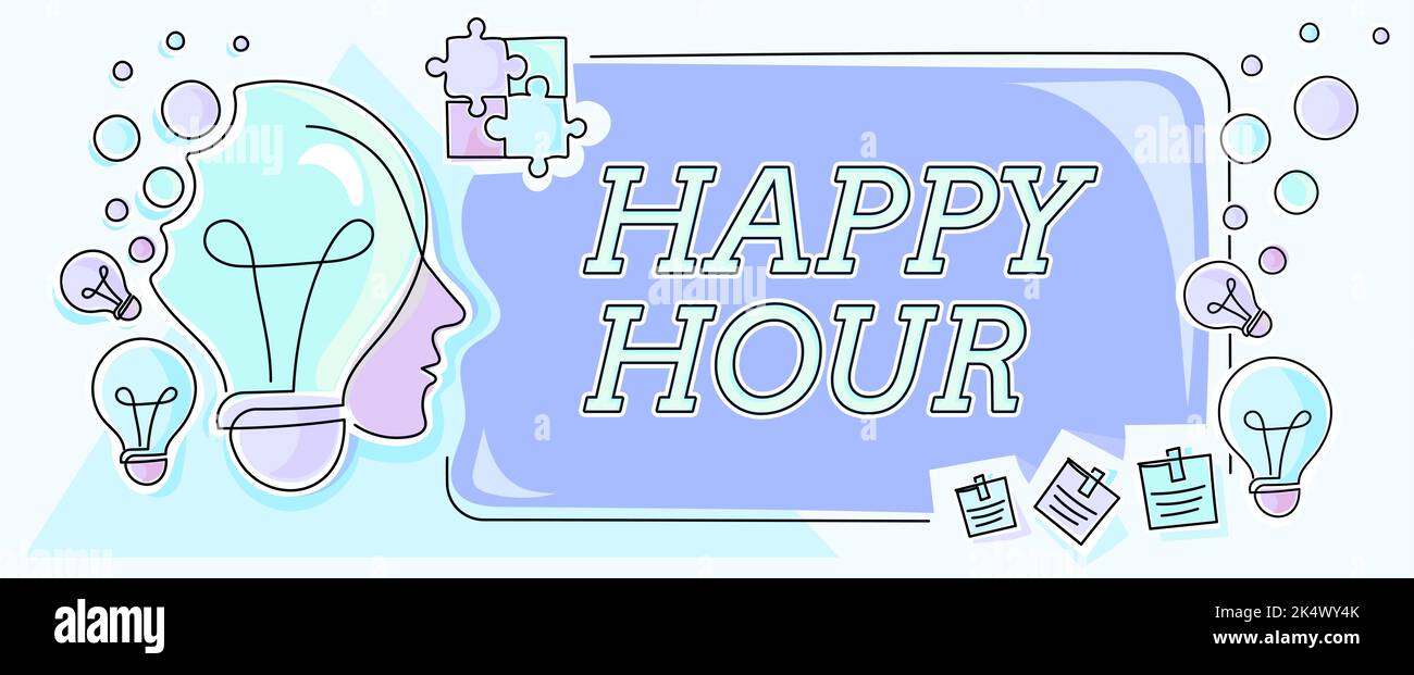Conceptual display Happy Hour. Concept meaning Spending time for ... Conceptual display Happy Hour. Concept meaning Spending time for ...