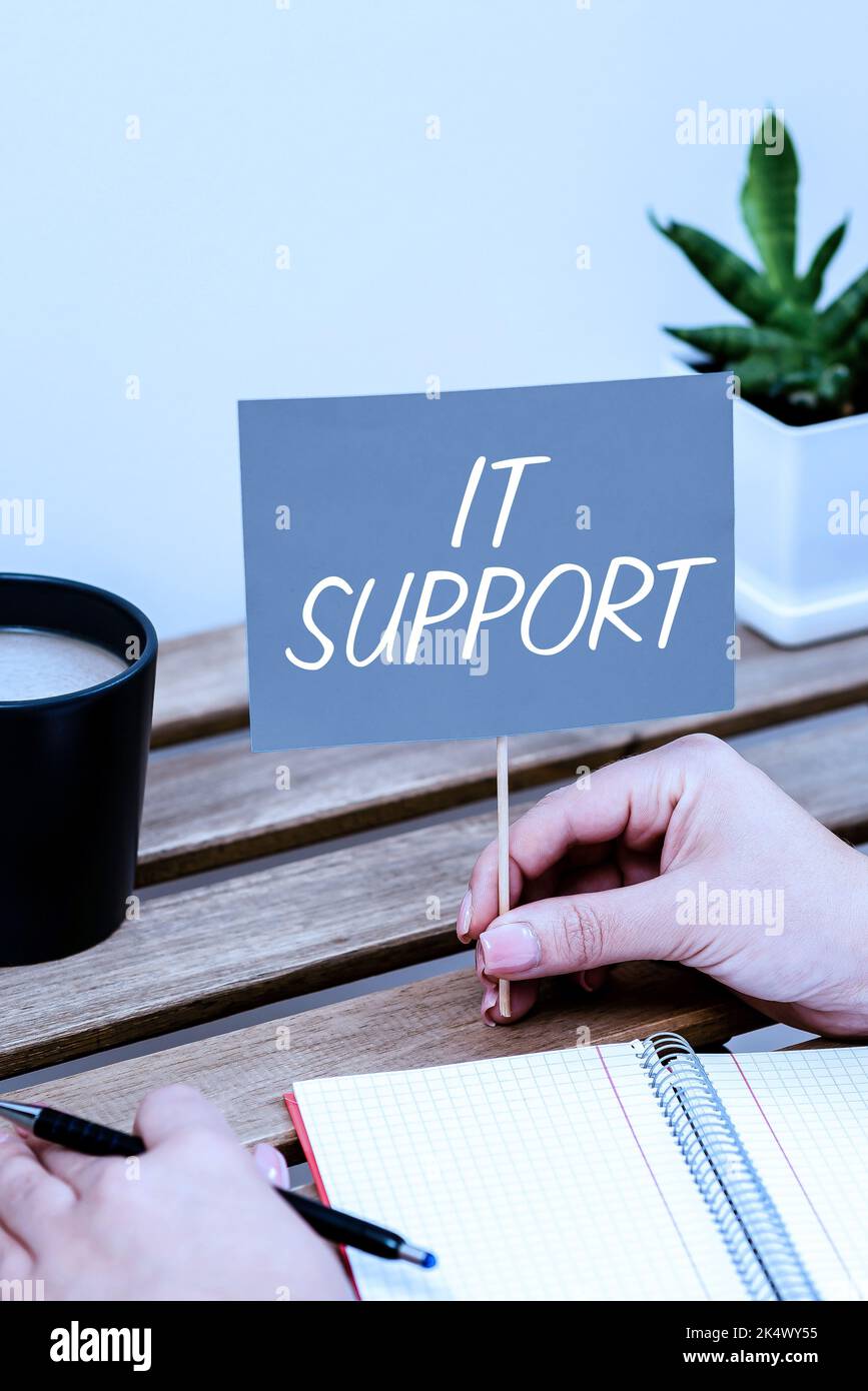 Conceptual display It Support. Word for Lending help about information ...