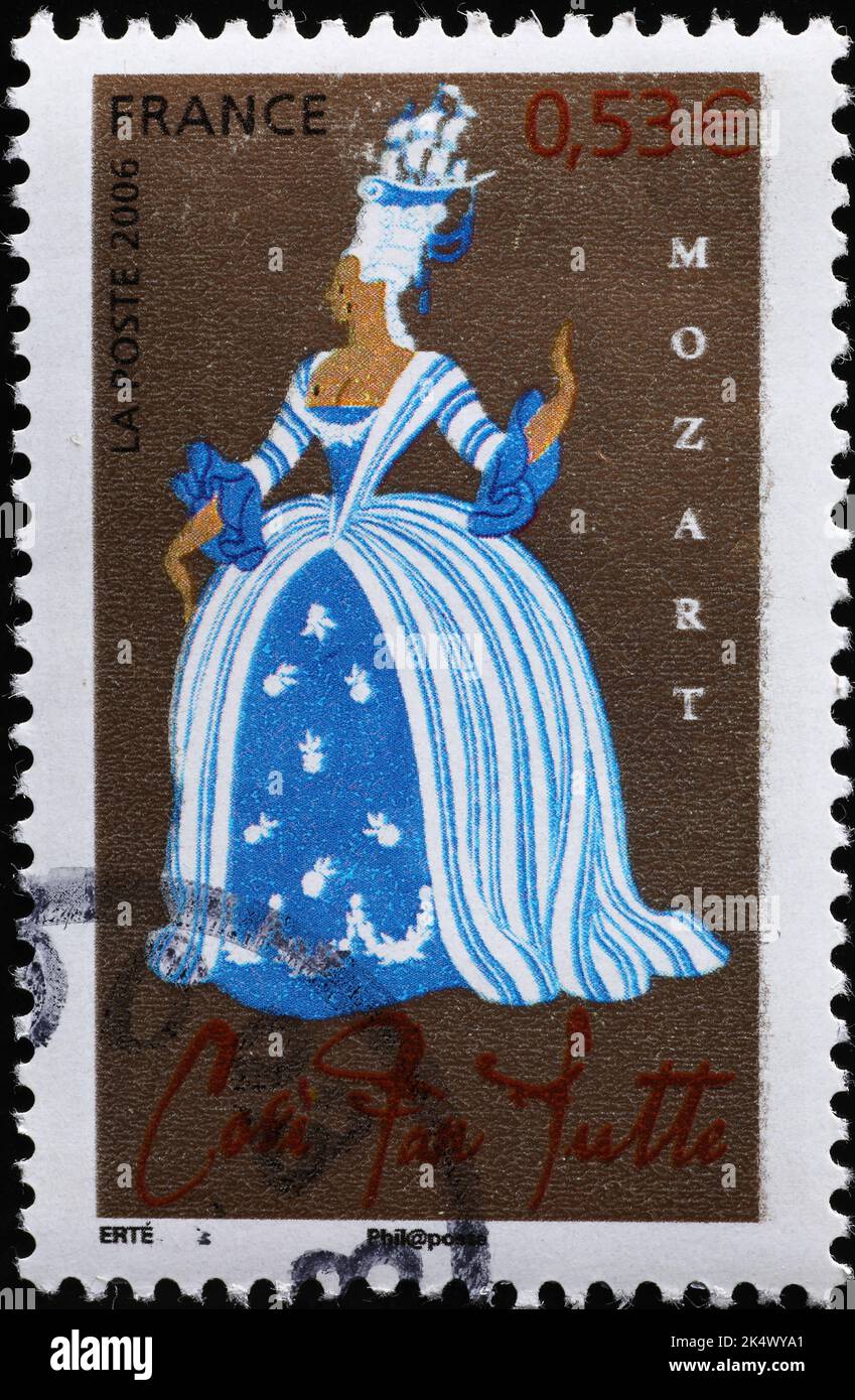 Opera 'Così fan tutte' by Mozart on postage stamp Stock Photo - Alamy