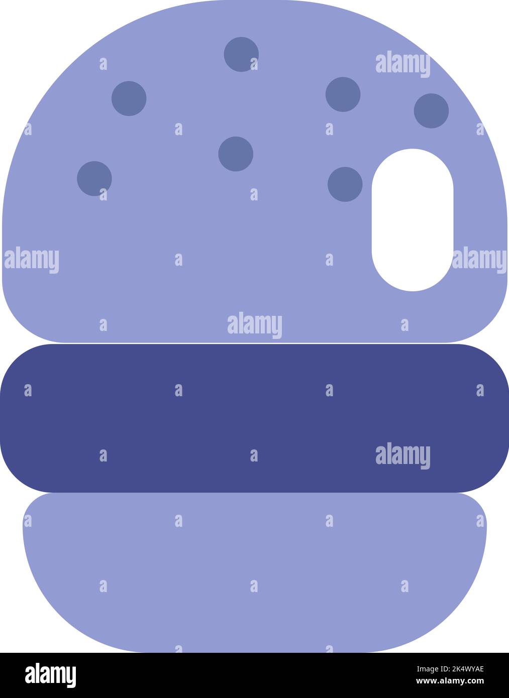 Blue hamburger, illustration, vector on a white background Stock Vector ...