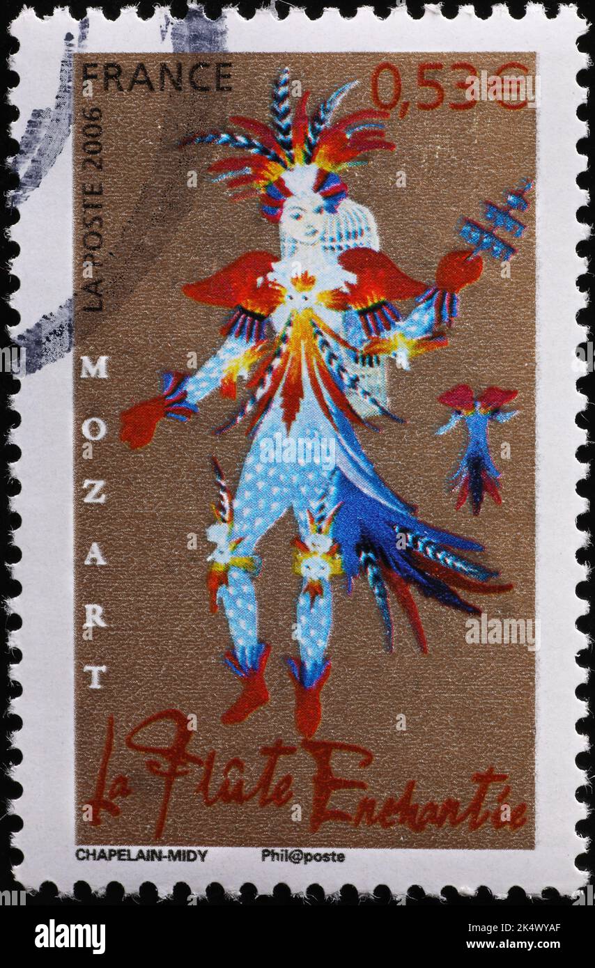 Opera 'The magic flute' by Mozart on postage stamp Stock Photo - Alamy