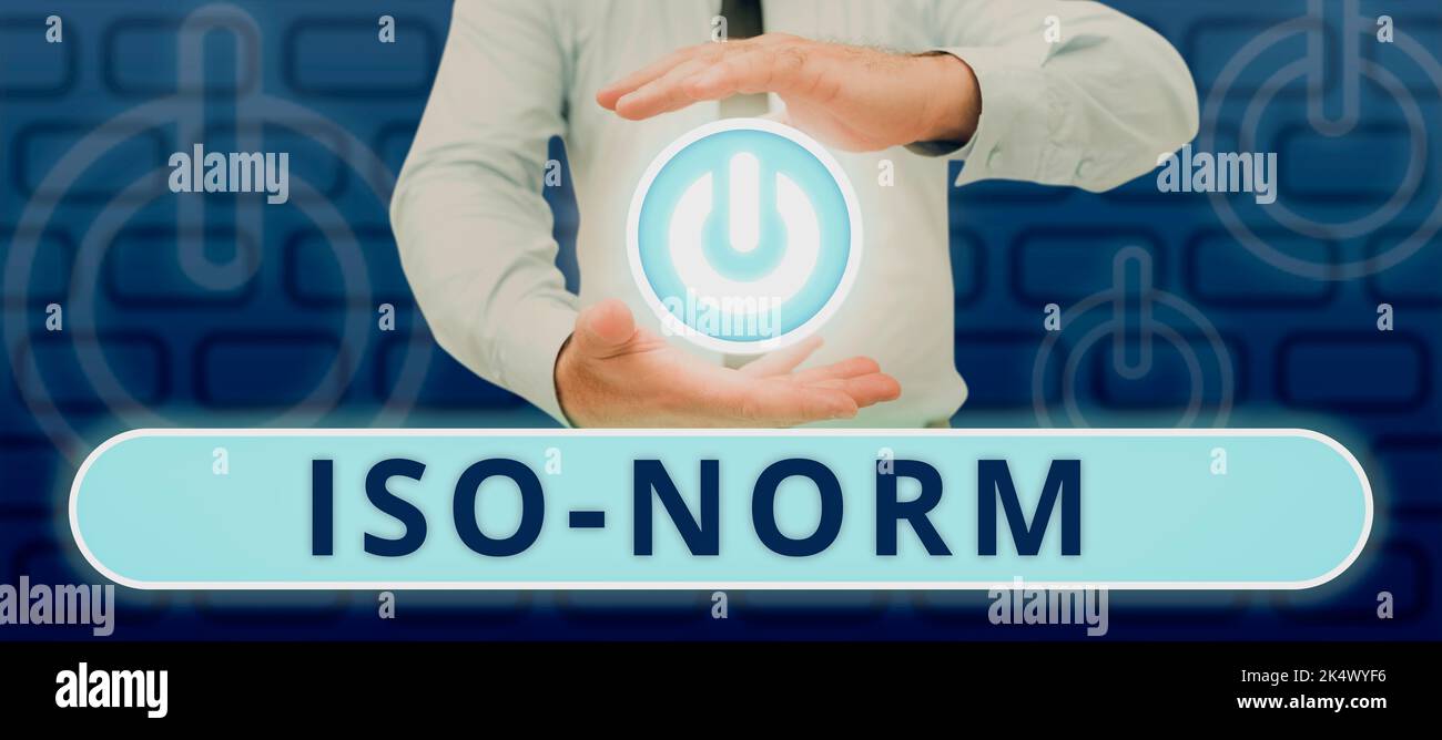 Inspiration showing sign Iso Norm. Concept meaning An accepted standard ...