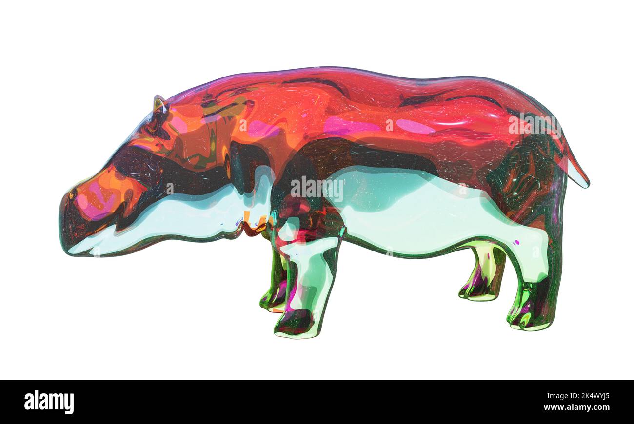 Red Galaxy Hippo on transparent background Stock Photo - Alamy