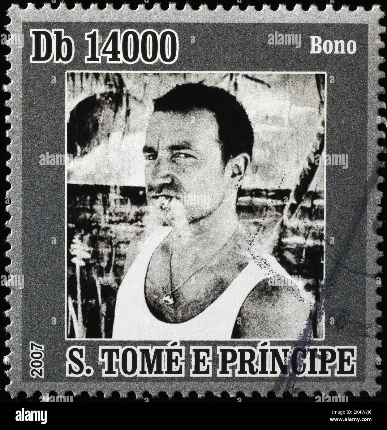 Portrait of Bono on african stamp Stock Photo - Alamy