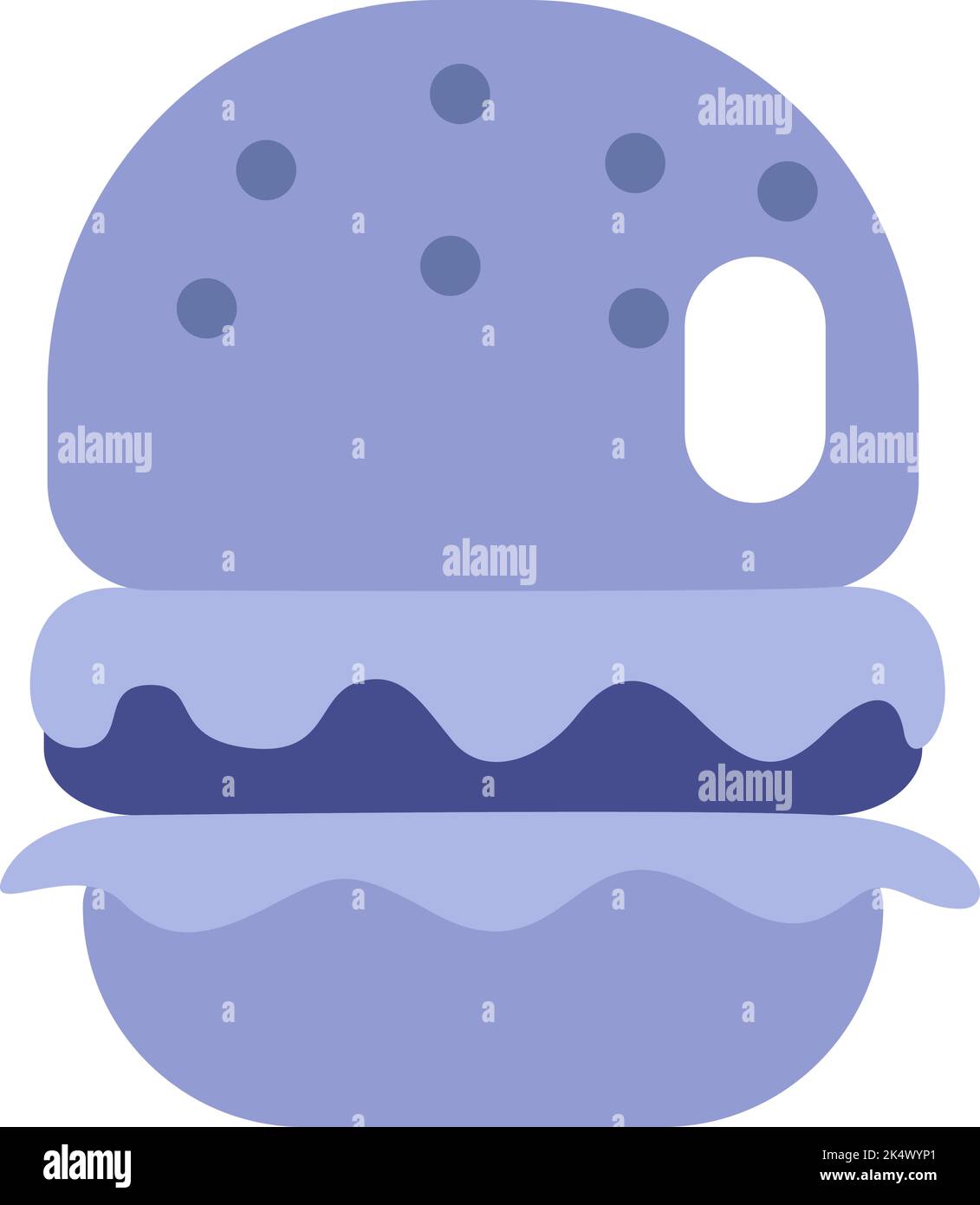 Blue burger, illustration, vector on a white background Stock Vector ...