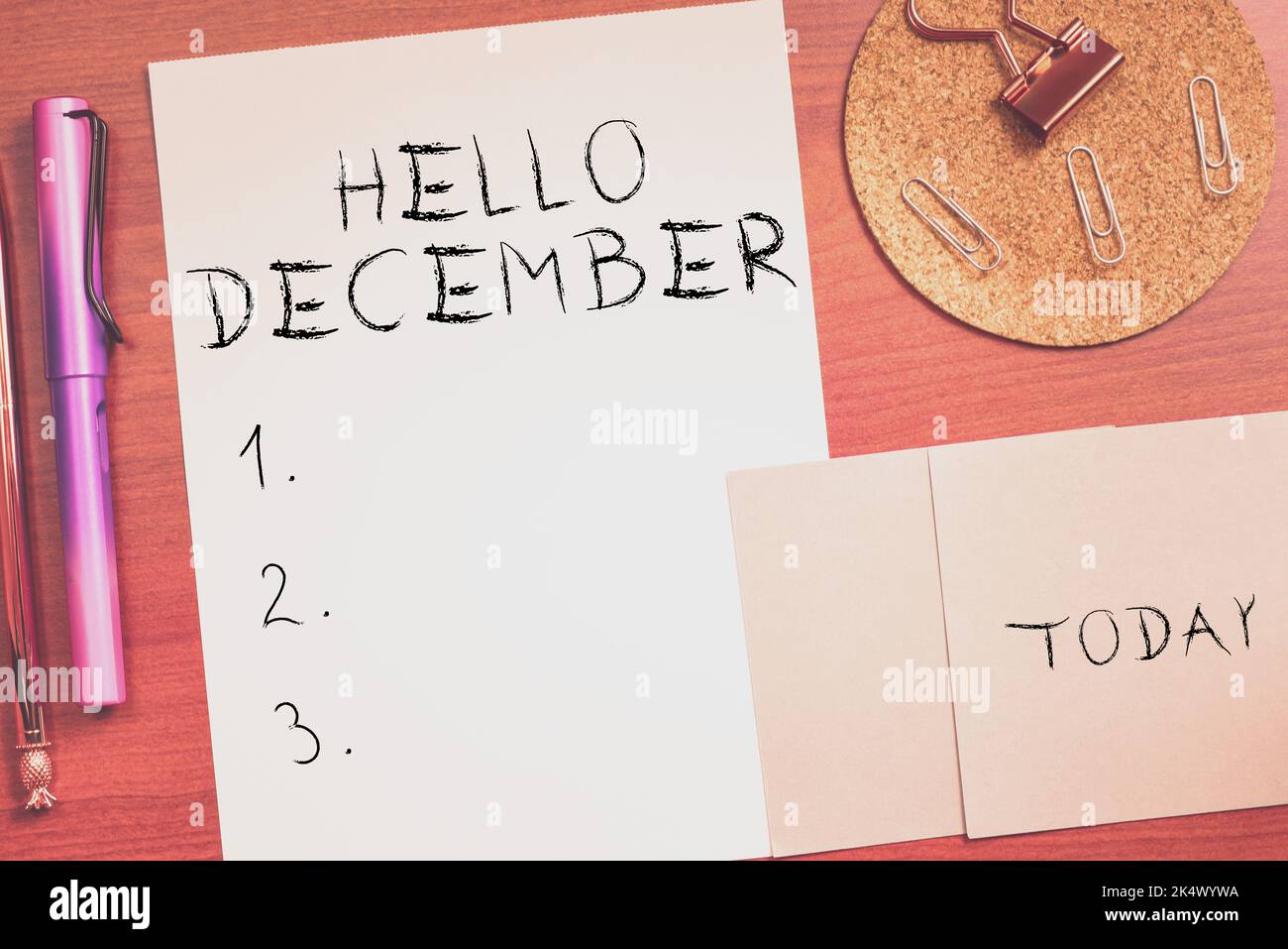 Inspiration showing sign Hello December. Internet Concept greeting used ...