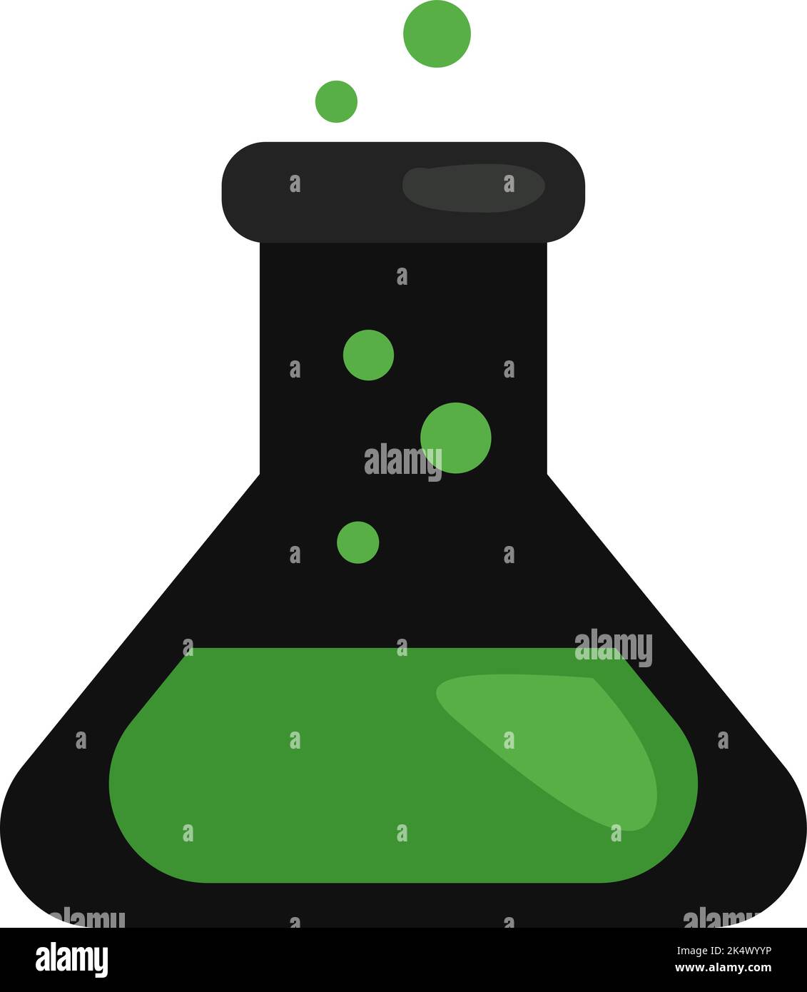 Green potion, illustration, vector on a white background Stock Vector ...