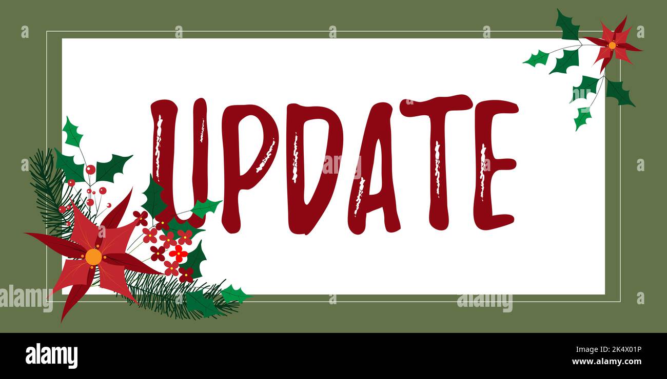 Inspiration showing sign Update. Business approach up to date as by ...