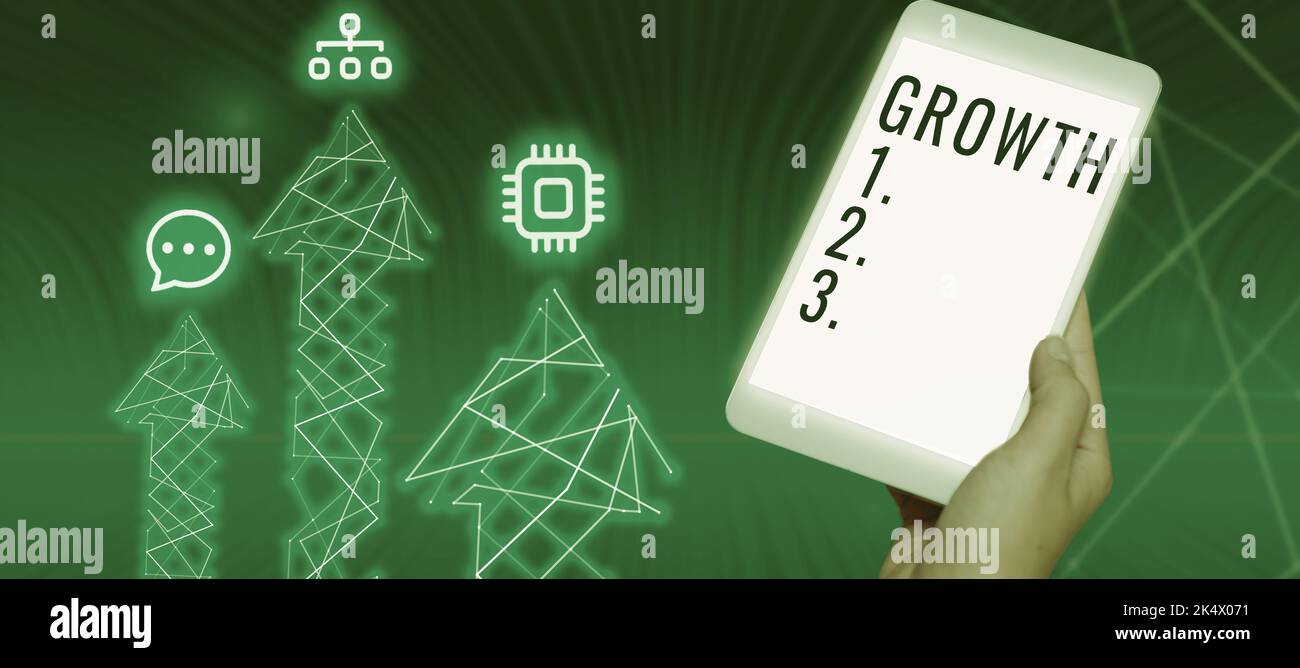 Text caption presenting Growth. Word Written on progressive acquisition ...