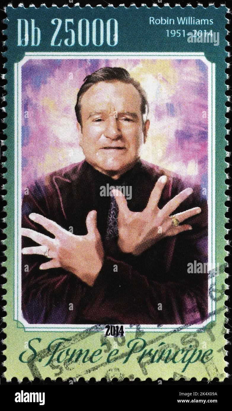 Robin Williams portrait on postage stamp Stock Photo - Alamy