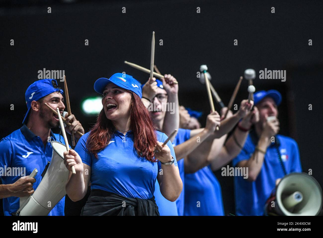 Italian fans at the Davis Cup Finals, Group A (Bologna Stock Photo - Alamy