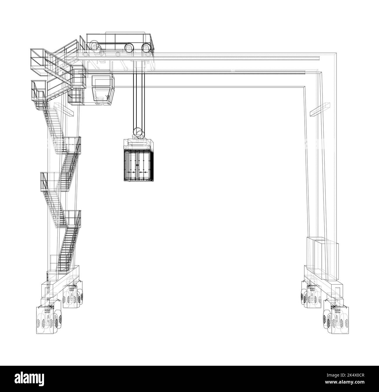 Container ship gantry crane Stock Vector Images - Alamy