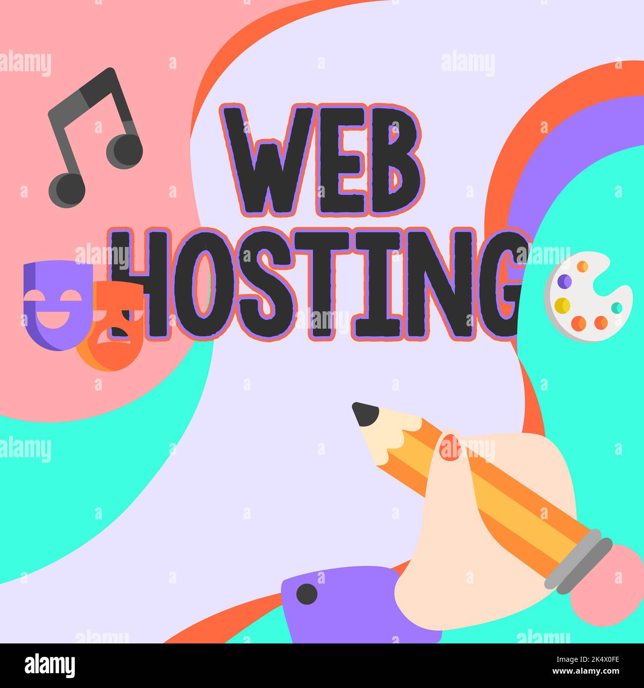 Hand writing sign Web Hosting. Word for business allowing access to a ...