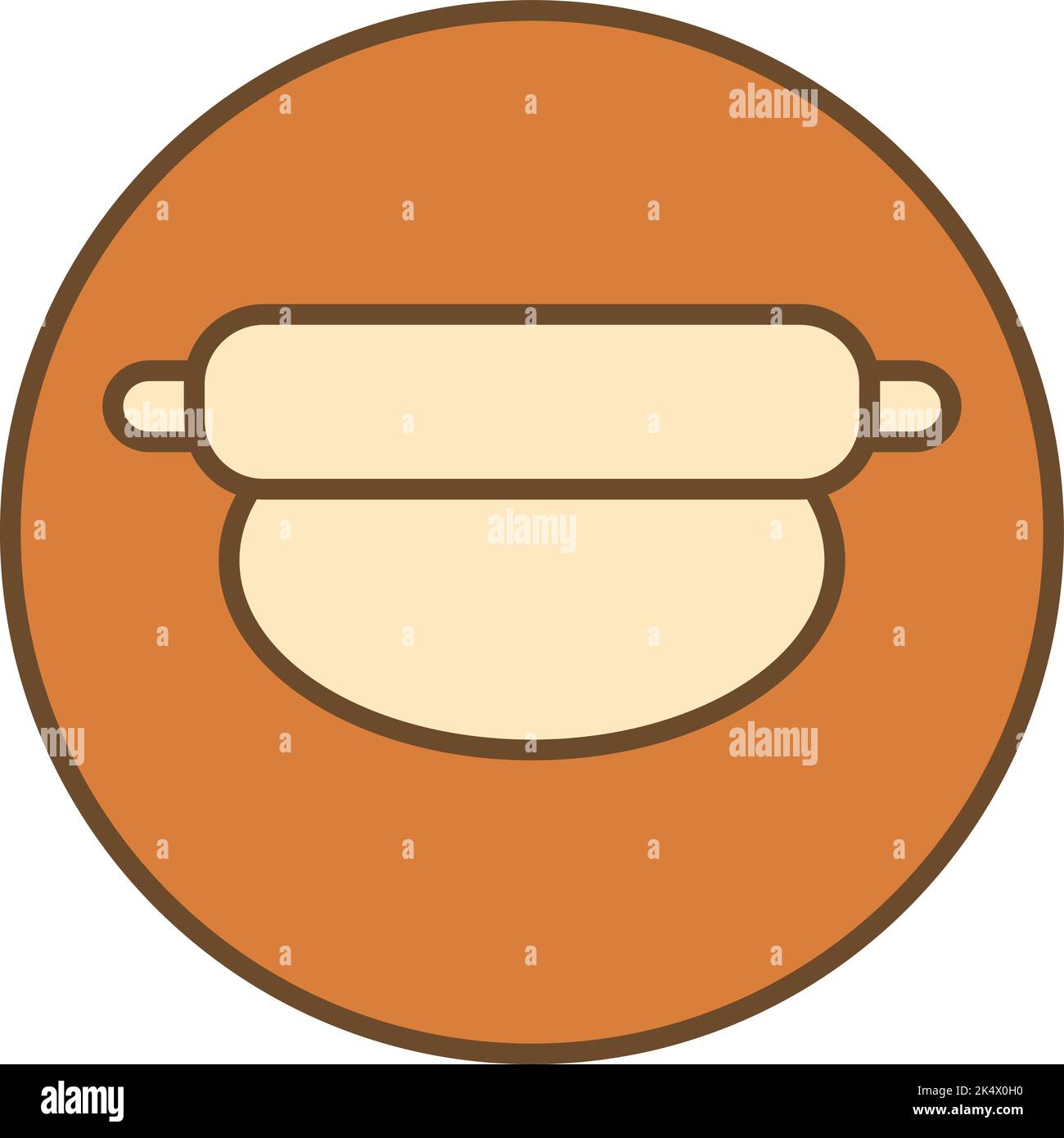 Homemade rolling pin, illustration, vector on a white background Stock ...