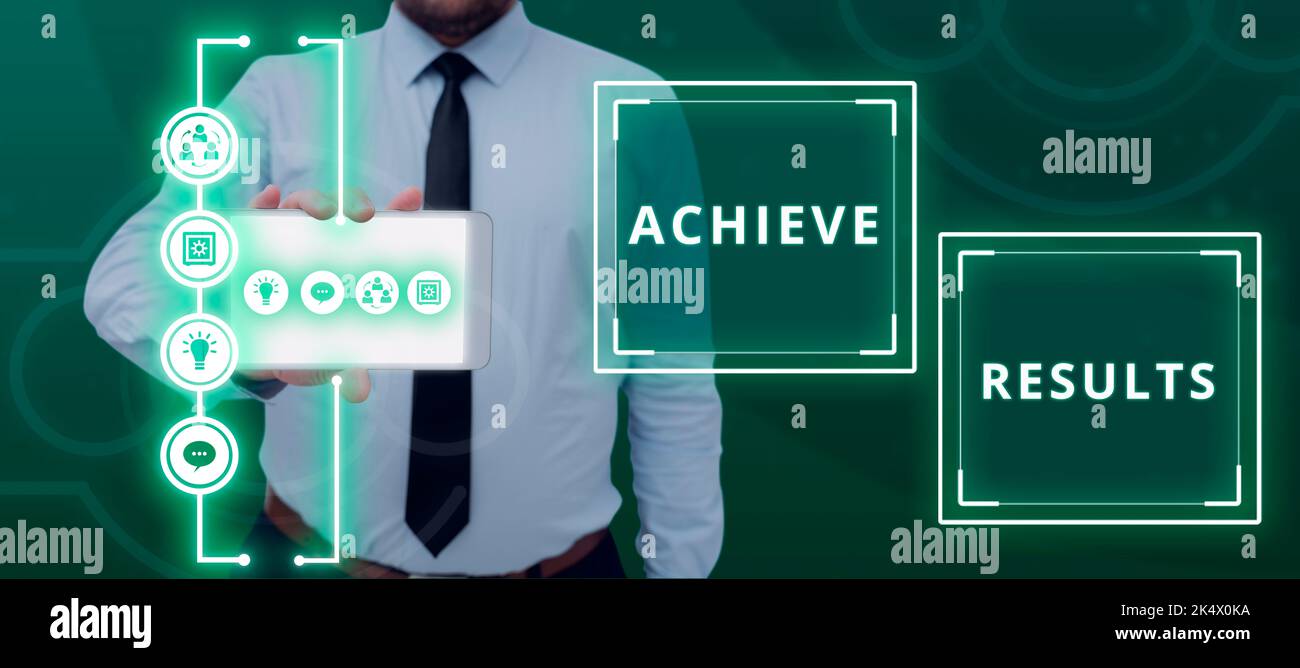 Writing displaying text Achieve Results. Internet Concept to target and ...