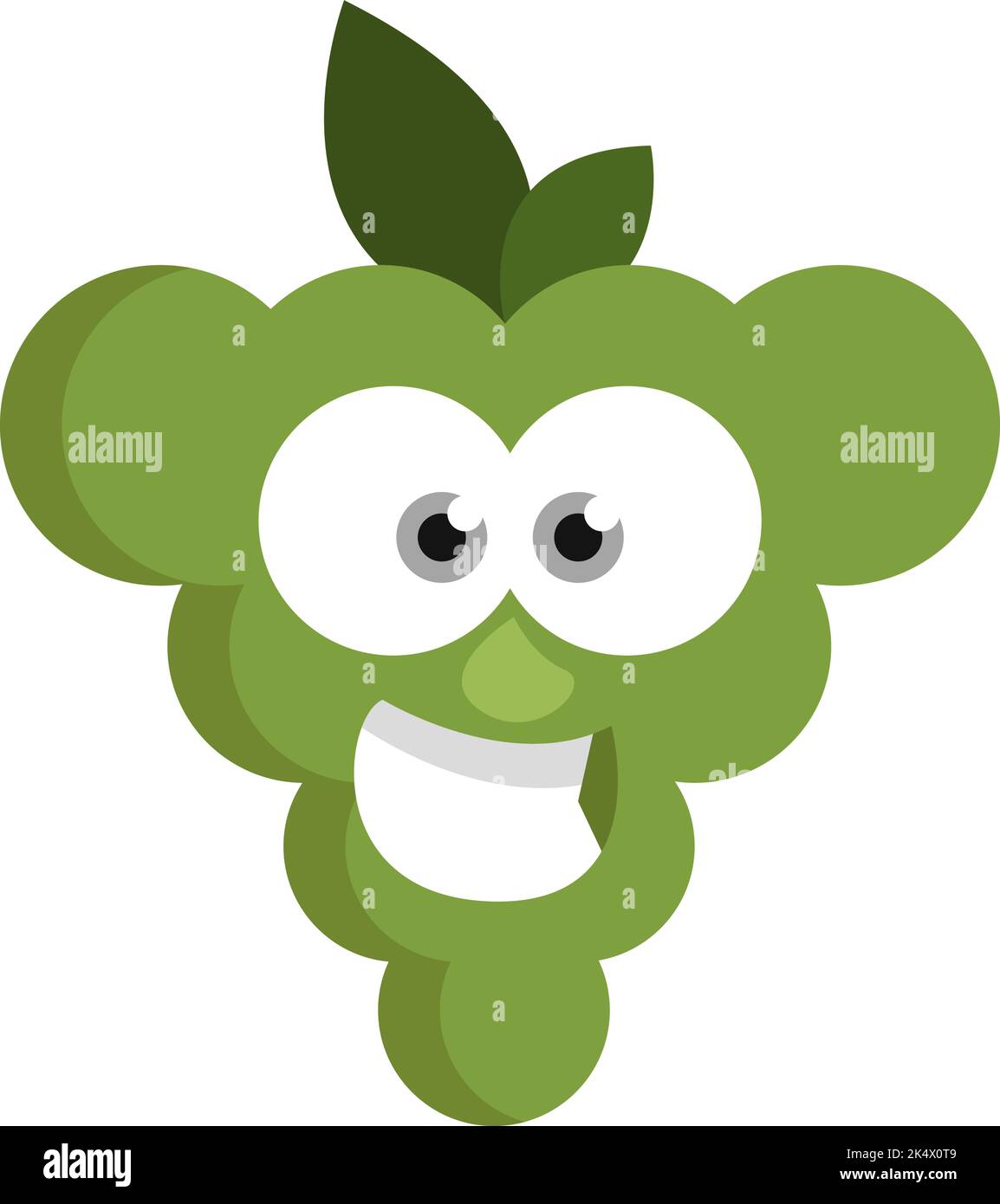 Grape with eyes, illustration, vector on a white background Stock ...