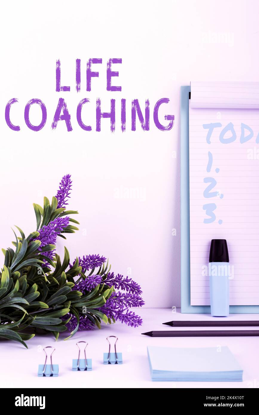 Hand writing sign Life Coaching. Business showcase Encouragement and ...