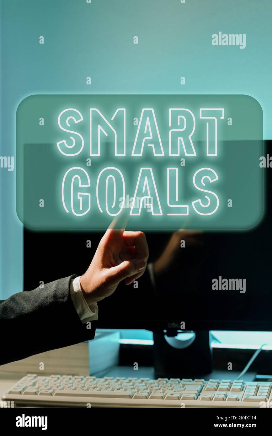 Text sign showing Smart Goals. Internet Concept mnemonic used as a ...