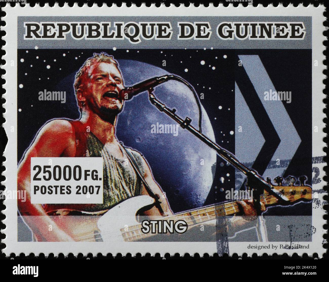 Sting in concert on african postage stamp Stock Photo - Alamy