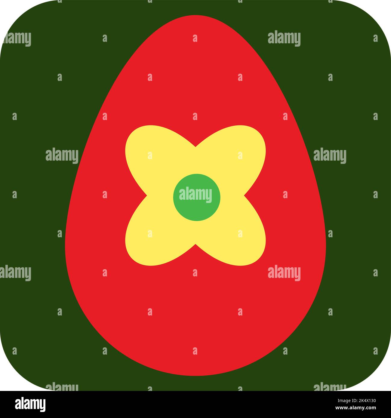 Easter red egg, illustration, vector on a white background Stock Vector ...