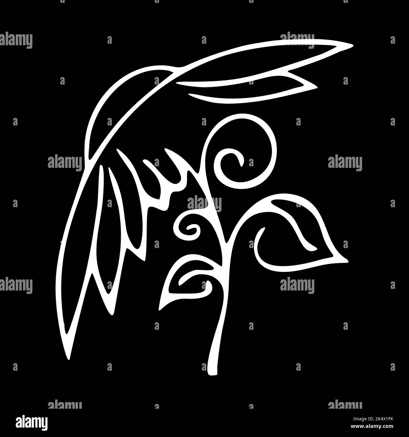 Outline of a flower wallpaper Black and White Stock Photos & Images - Alamy