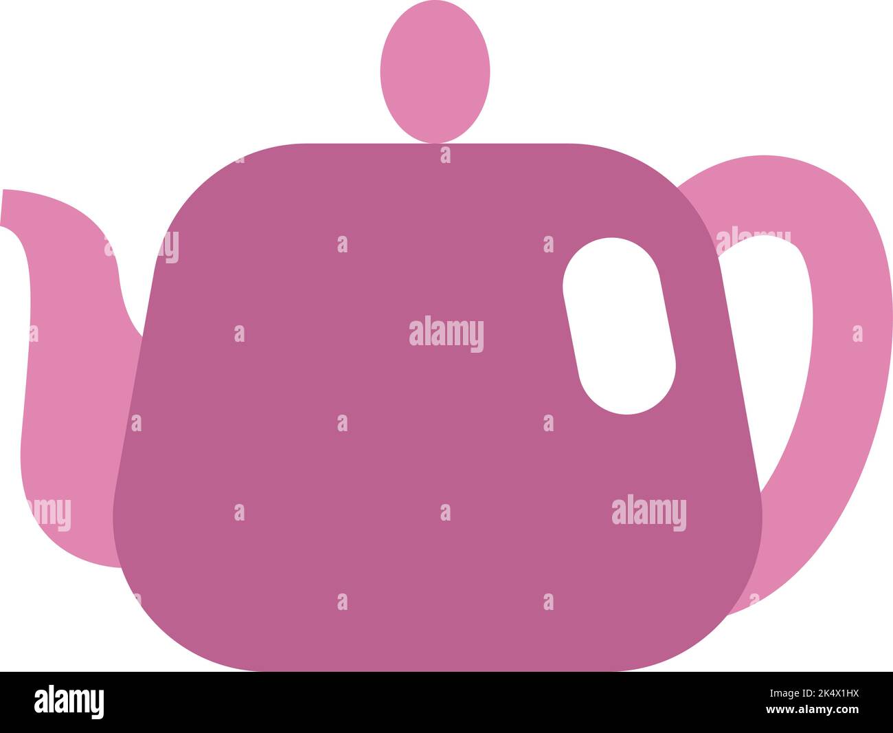 Pink kitchen teapot, illustration, vector on a white background Stock ...
