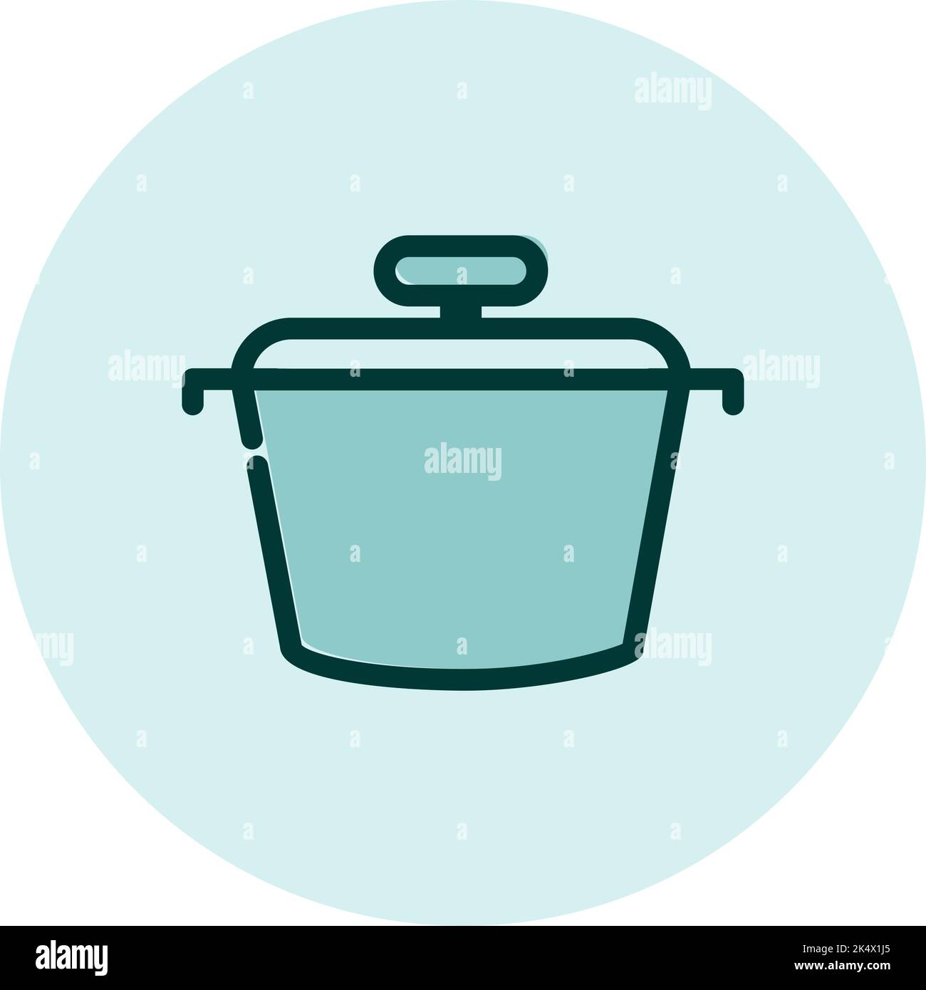 Kitchen cooking pot, illustration, vector on a white background Stock ...