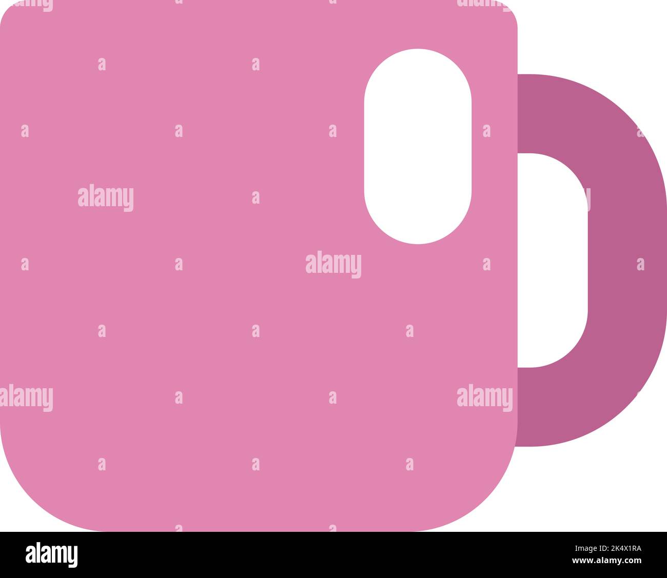 Pink kitchen cup, illustration, vector on a white background Stock ...
