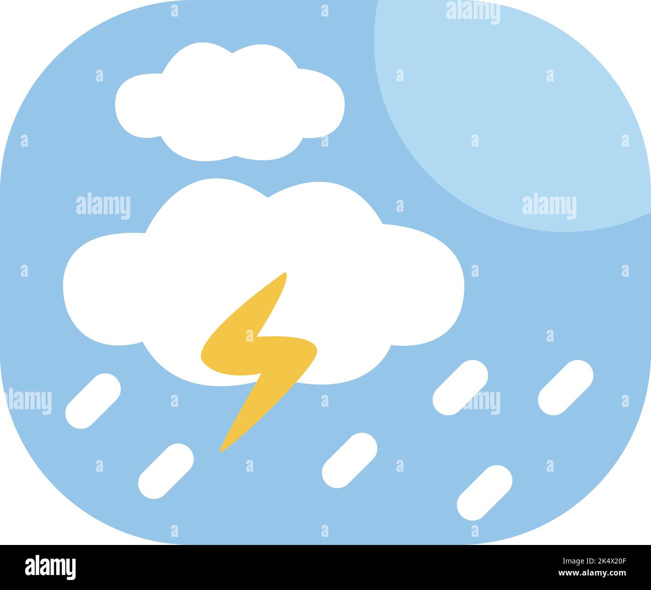 Thunder landscape, illustration, vector on a white background Stock ...