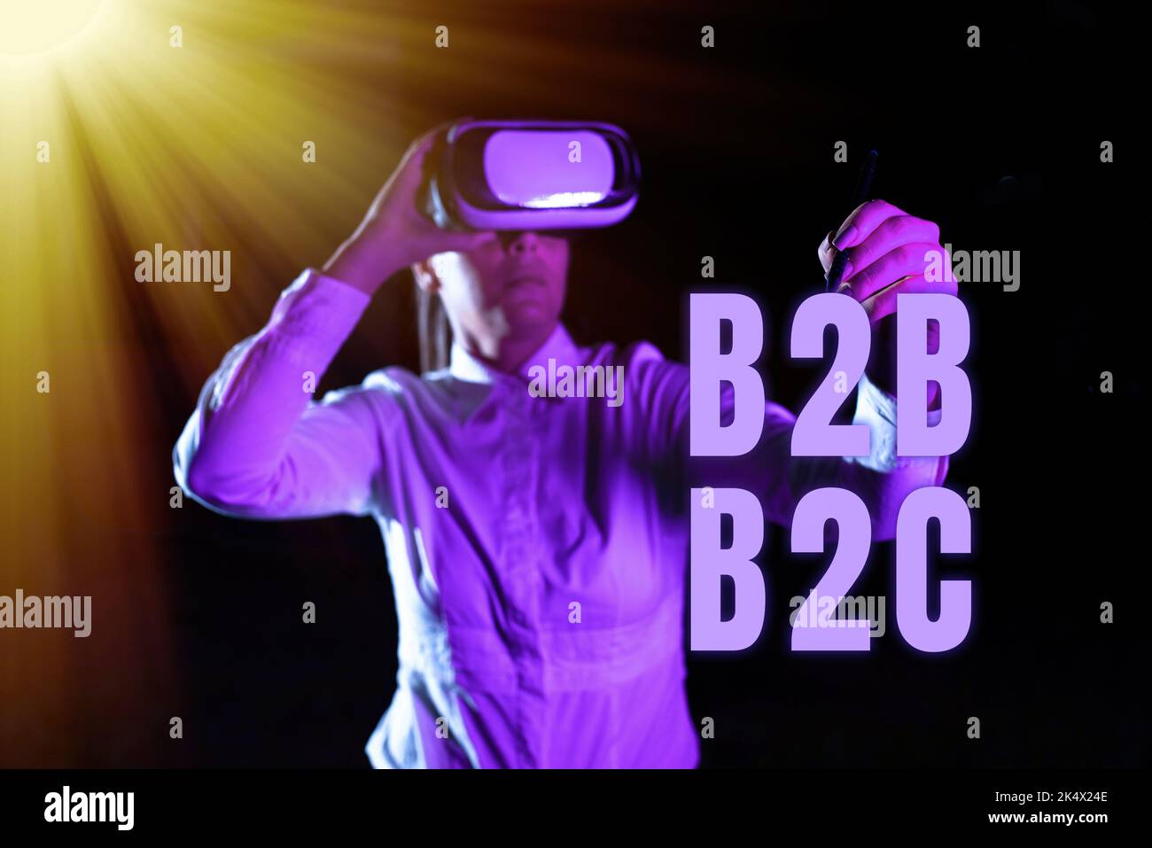 Writing Displaying Text B2b B2c Internet Concept Two Types For Sending Emails To Other Showing