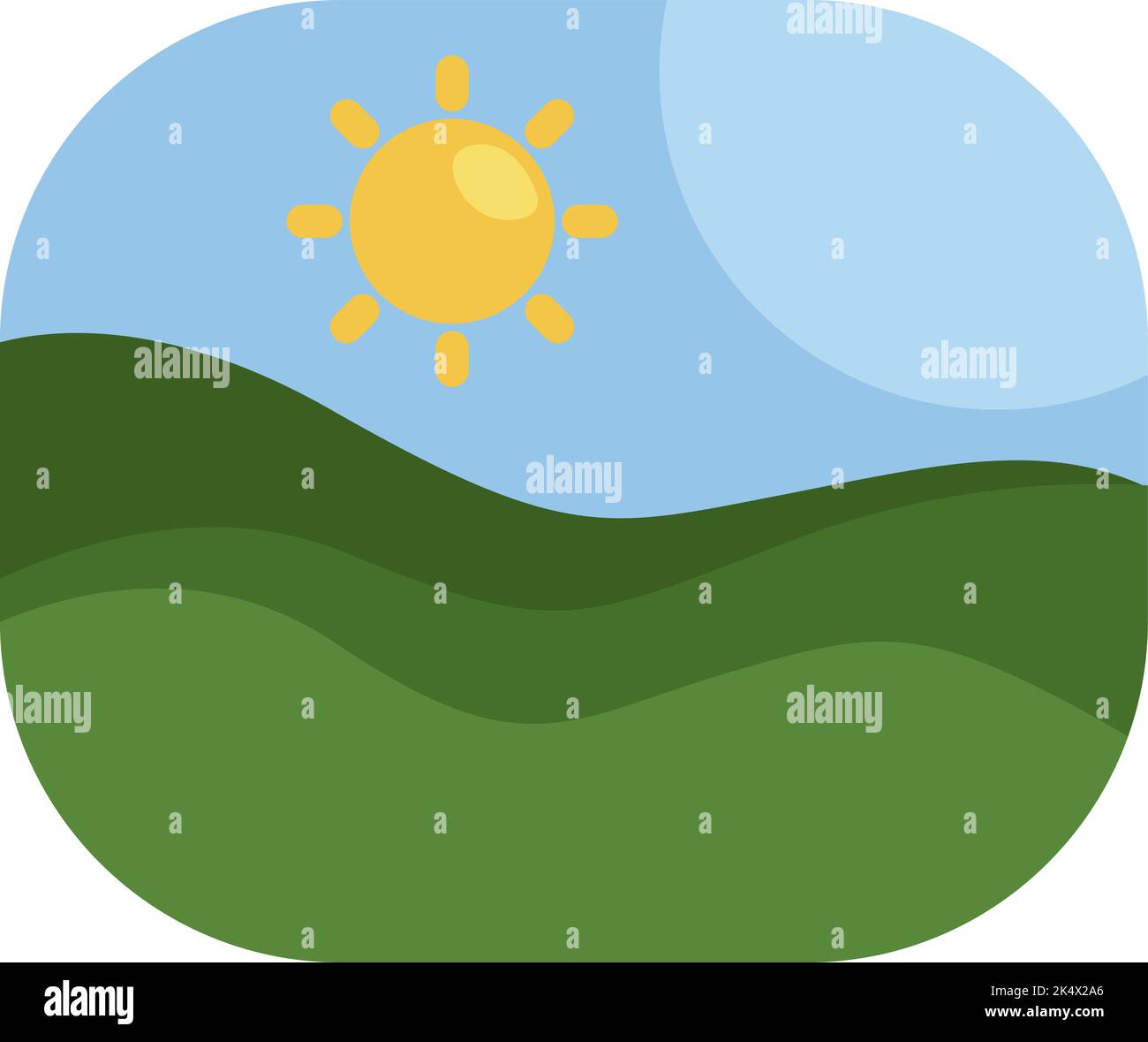 Field landscape, illustration, vector on a white background Stock ...