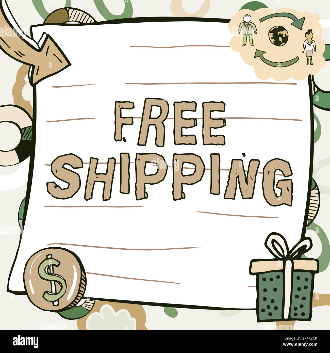 Conceptual display Free Shipping. Business idea retailing strategy ...