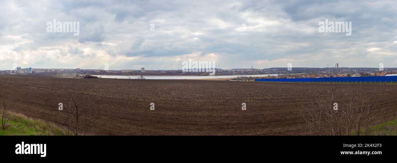 Ukrainian field landscape before sowing season in early spring Stock ...