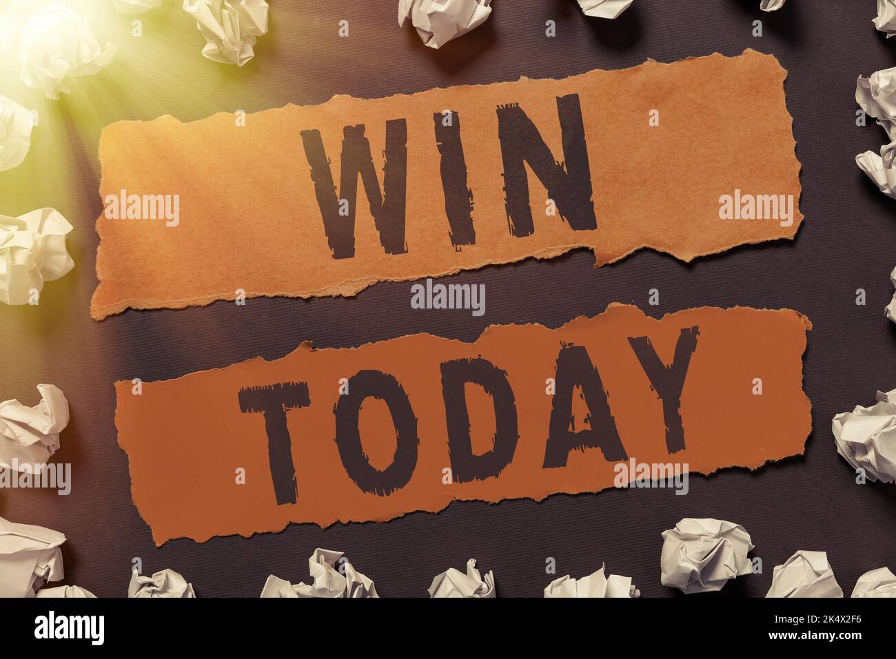 Writing displaying text Win. Concept meaning achieving victory in a ...