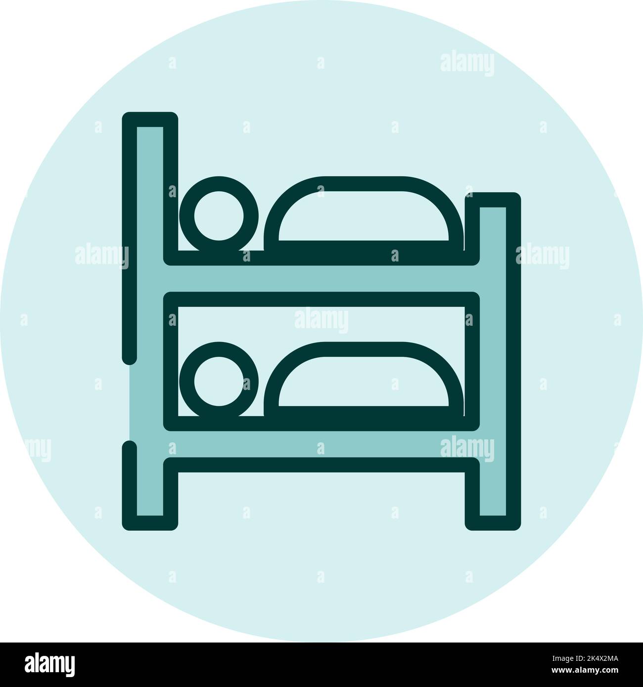 Hostel beds, illustration, vector on a white background Stock Vector ...