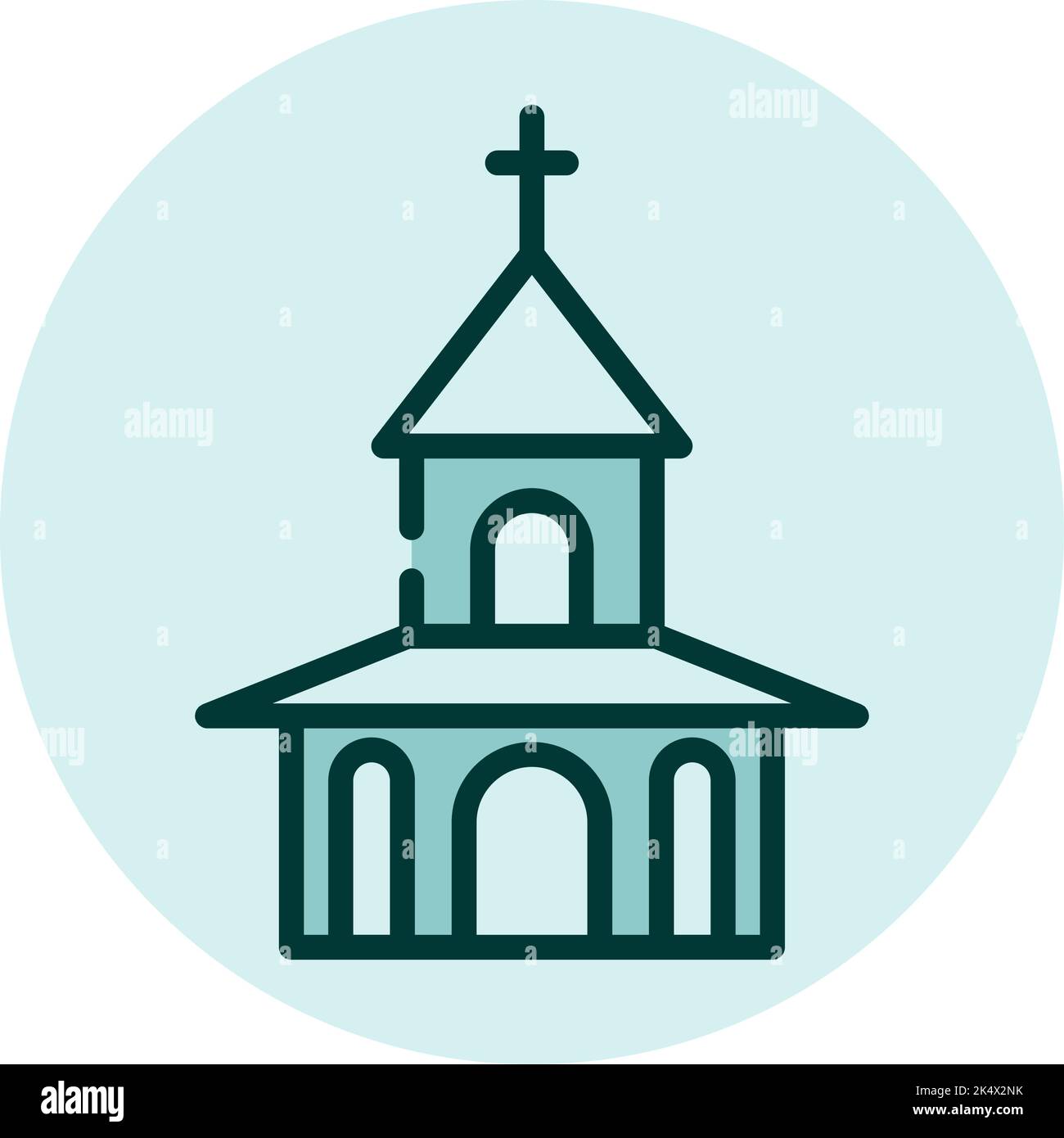 Church building, illustration, vector on a white background Stock ...