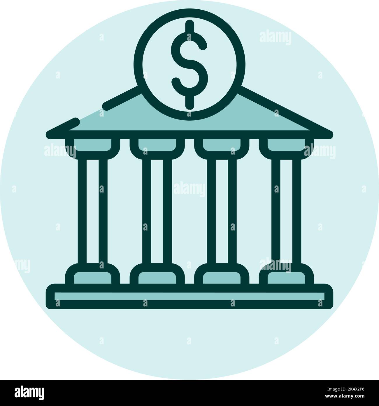 Bank building, illustration, vector on a white background Stock Vector ...