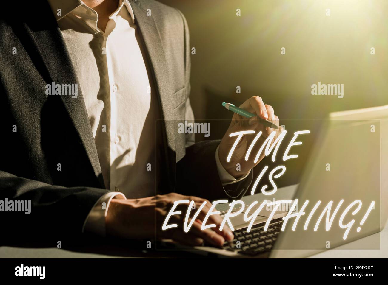 Text caption presenting Time Is Everything. Business overview ...