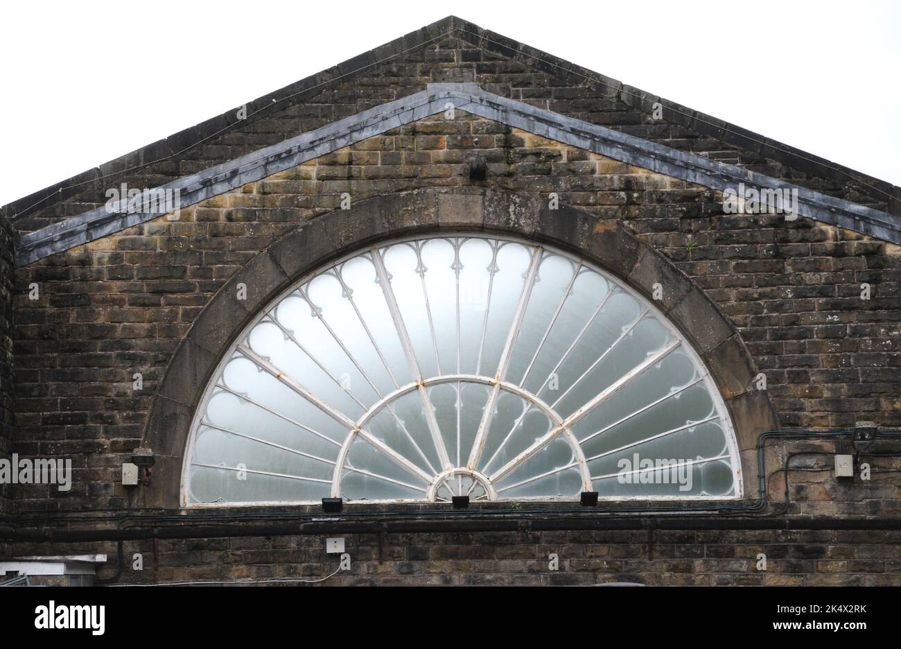 The ironframed fan glass window at Buxton Station, Derbyshire Peak ...