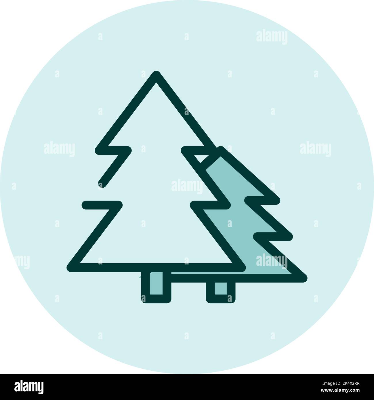 Forest trees, illustration, vector on a white background Stock Vector ...