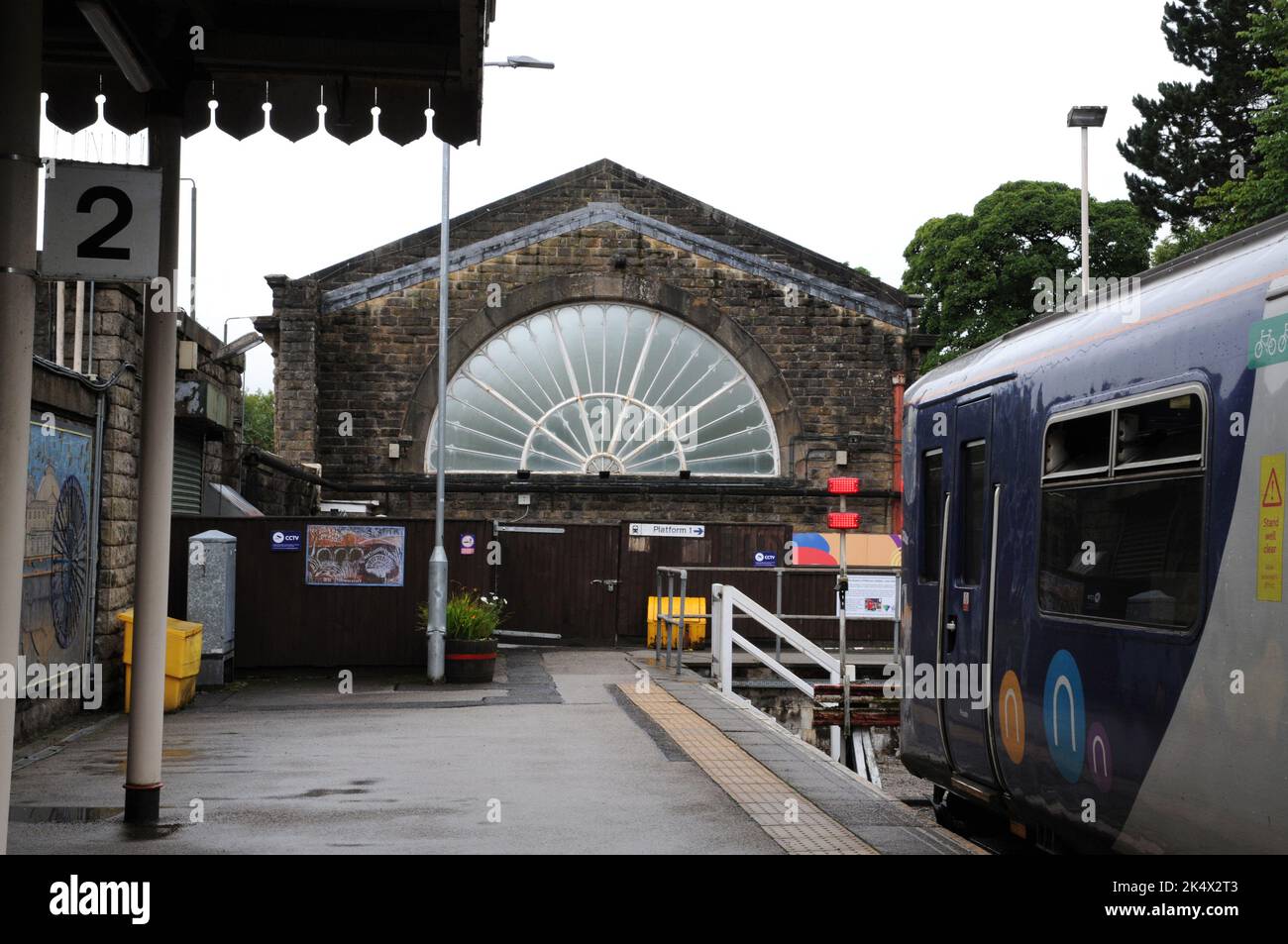 The remaining one of a pair of fan glass window at Buxton Station in ...