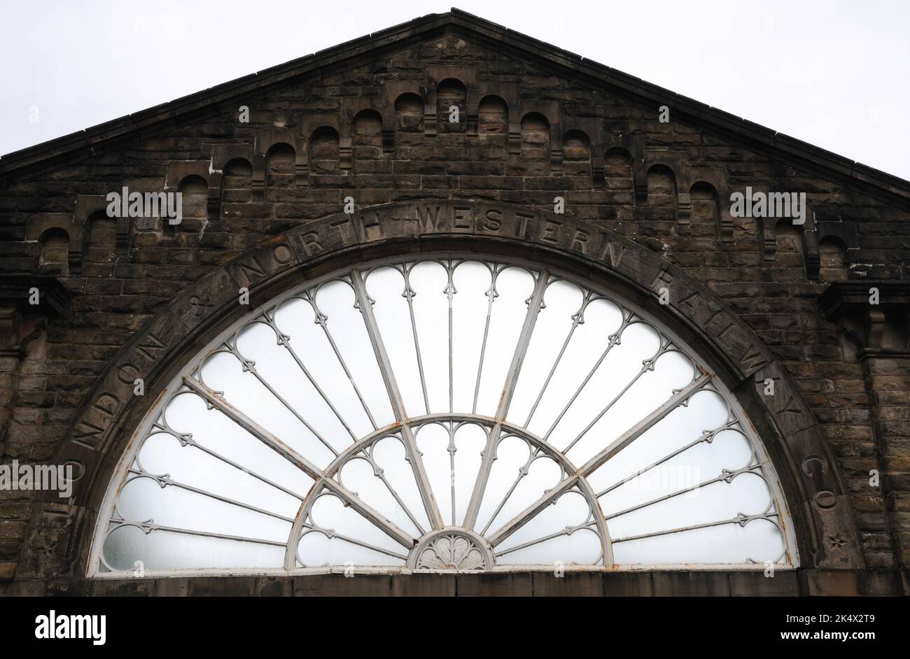 The ironframed fan glass window at Buxton Station, Derbyshire Peak ...